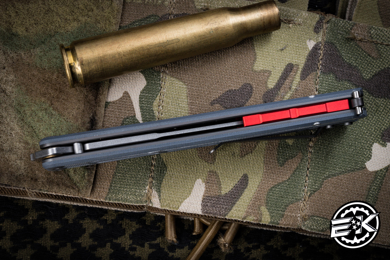 Maxace Banshee V2 Balisong Knife Grey G10/Red Spacers 4.7" Satin Drop Point