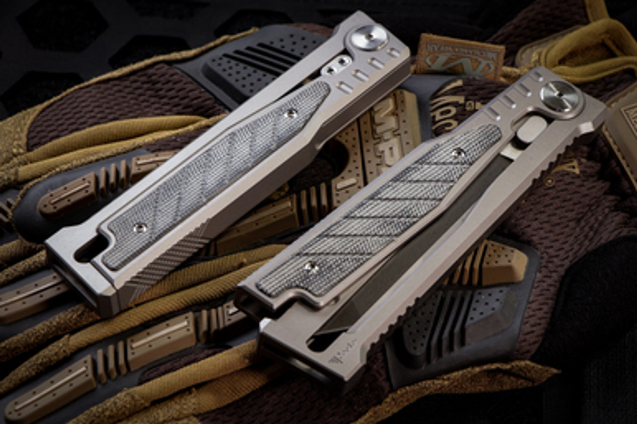 Reate Exo Gravity Knife Titaniumblack Micarta 375 Double Edge