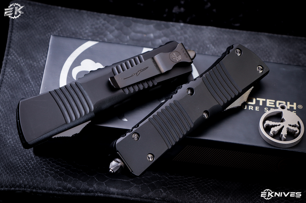 Microtech Combat Troodon DLC Shadow OTF Automatic Knife Black 3.8" DLC ...