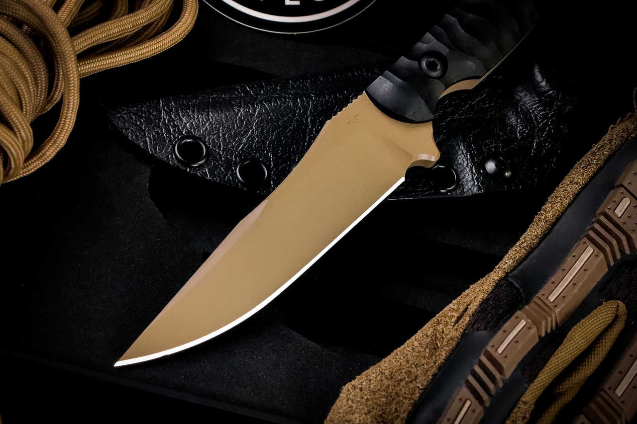 Toor Knives Krypteia Ebony Fixed Blade Knife 4" S35VN FDE Drop Point
