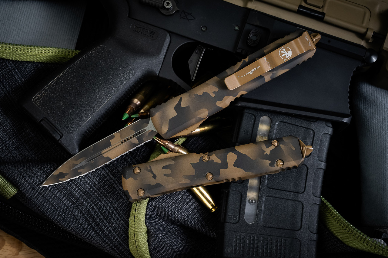 Microtech Ultratech OD Green Camo Cerakote OTF Automatic Knife 3.4" OD ...