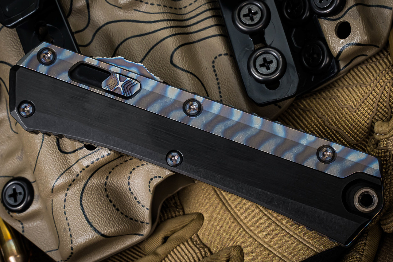 Marfione Custom "Glykon" OTF Knife Flamed Titanium/Aluminum 3.75 ...