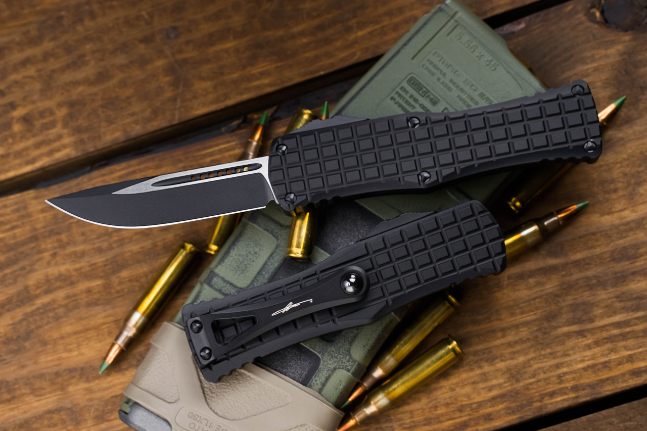 Microtech Hera Tactical FRAG OTF Knife 3" Drop Point Black 703-1TFRS