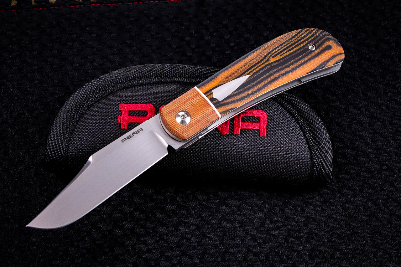 Enrique Pena Custom Lanny's Clip Front Flipper Tiger Stripe Micarta 2. ...