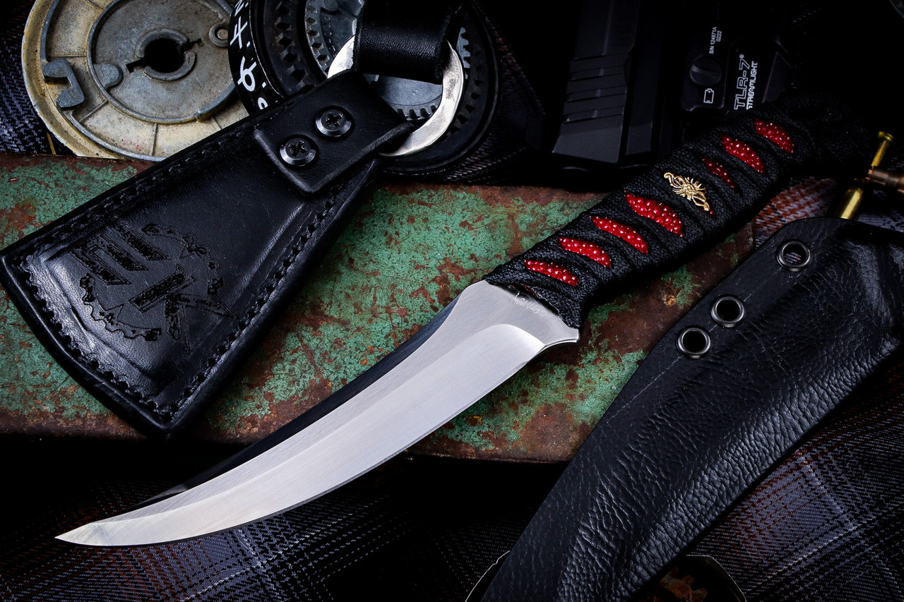 Joe Watson Magni Persian Red Stingray Fixed Blade Knife 5.25" Upswept ...