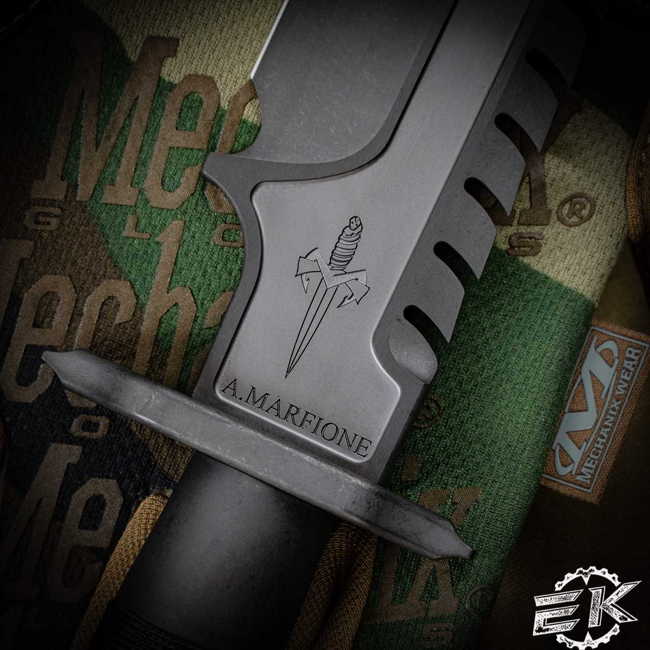 Microtech/Marfione Custom Interceptor Black Cord Wrap 7" Bowie DLC ...