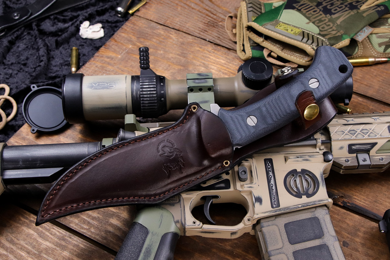 Rick Hinderer Ranch Bowie Black Micarta Fixed Blade Knife 5.25" Bowie ...
