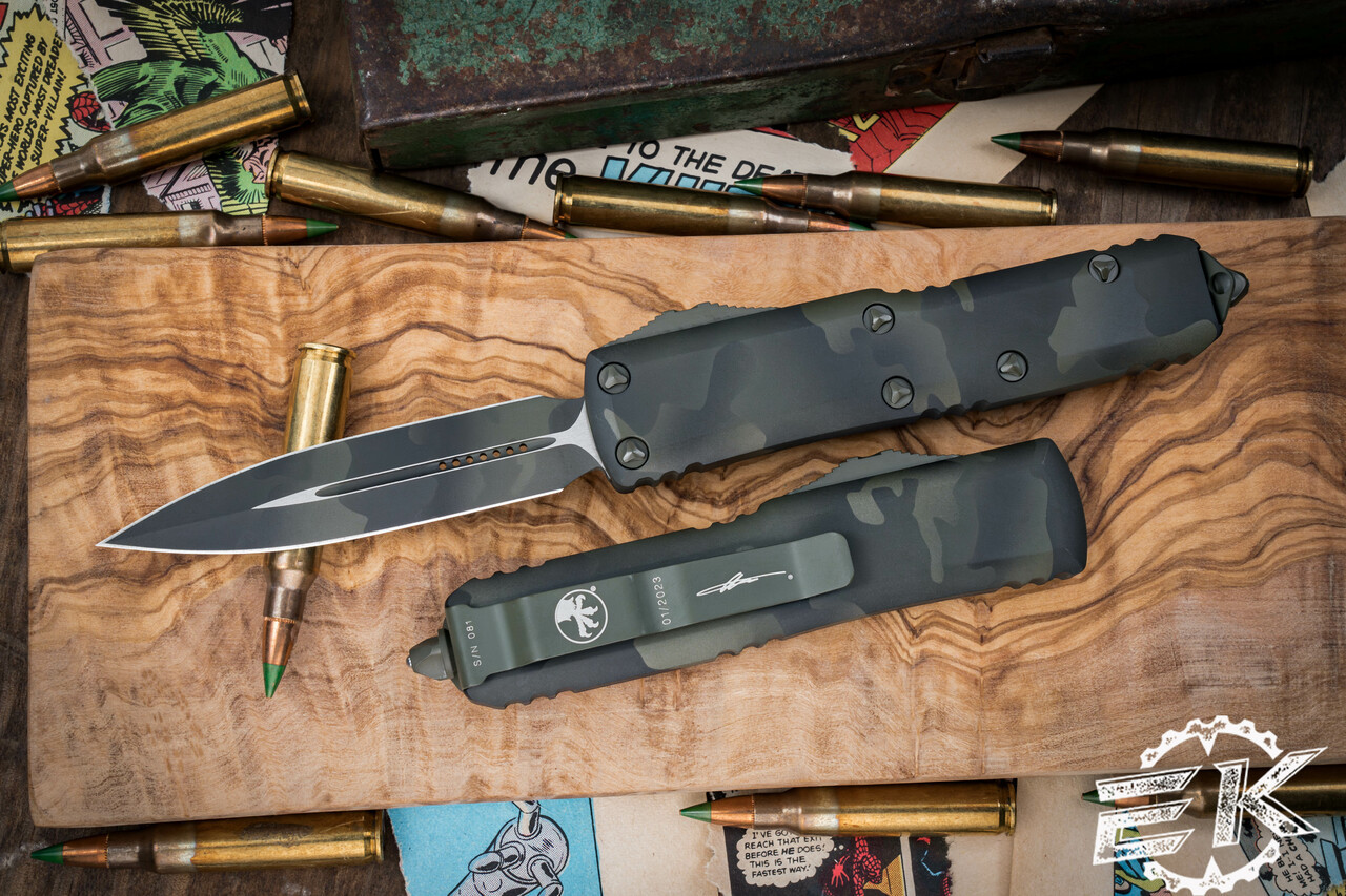 Microtech Utx 85 Otf Automatic Knife Od Green Camo Cerakote 31 Dagger