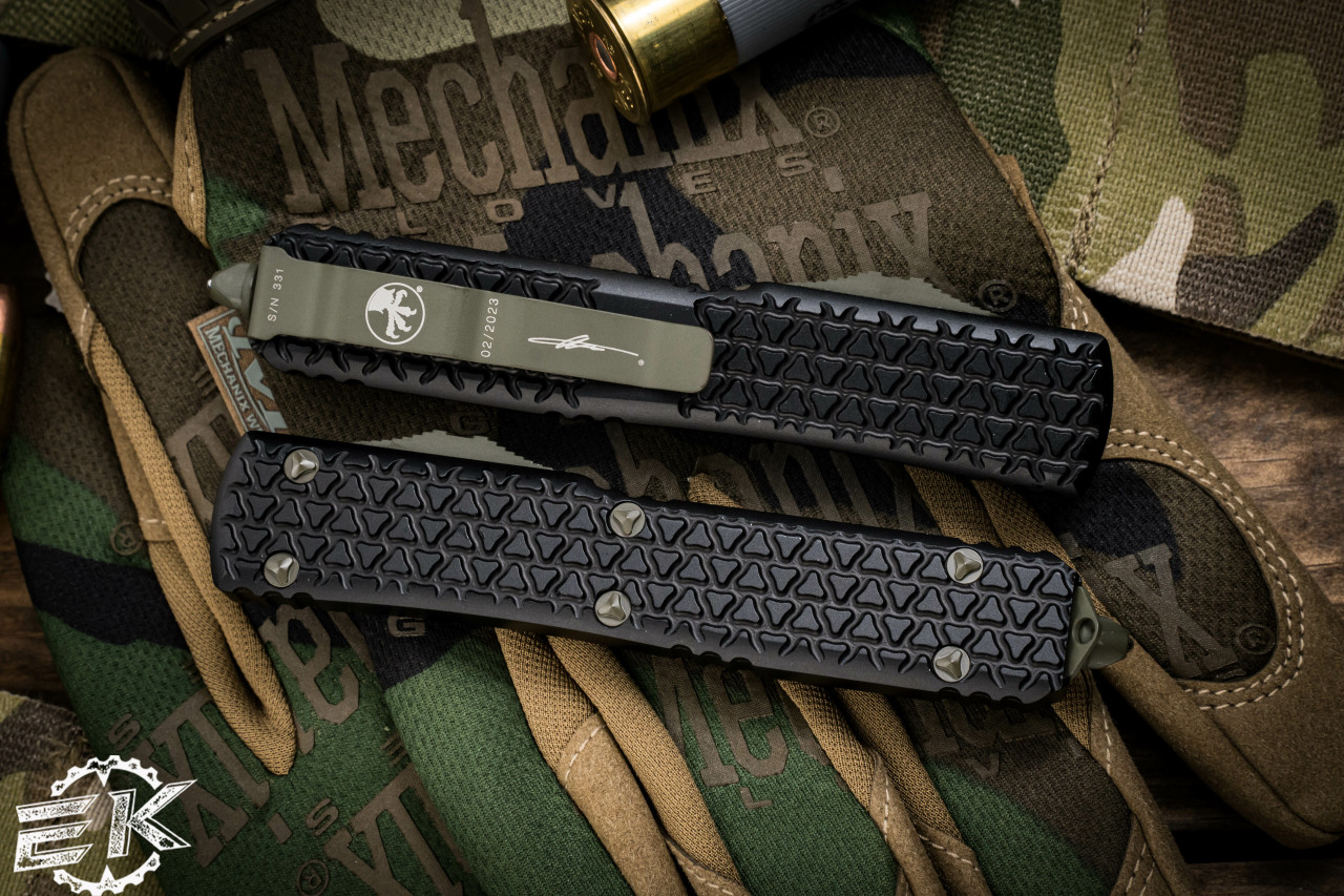 Microtech Tri-Grip Ultratech "EKnives EKclusive" OD Green Cerakote OTF ...