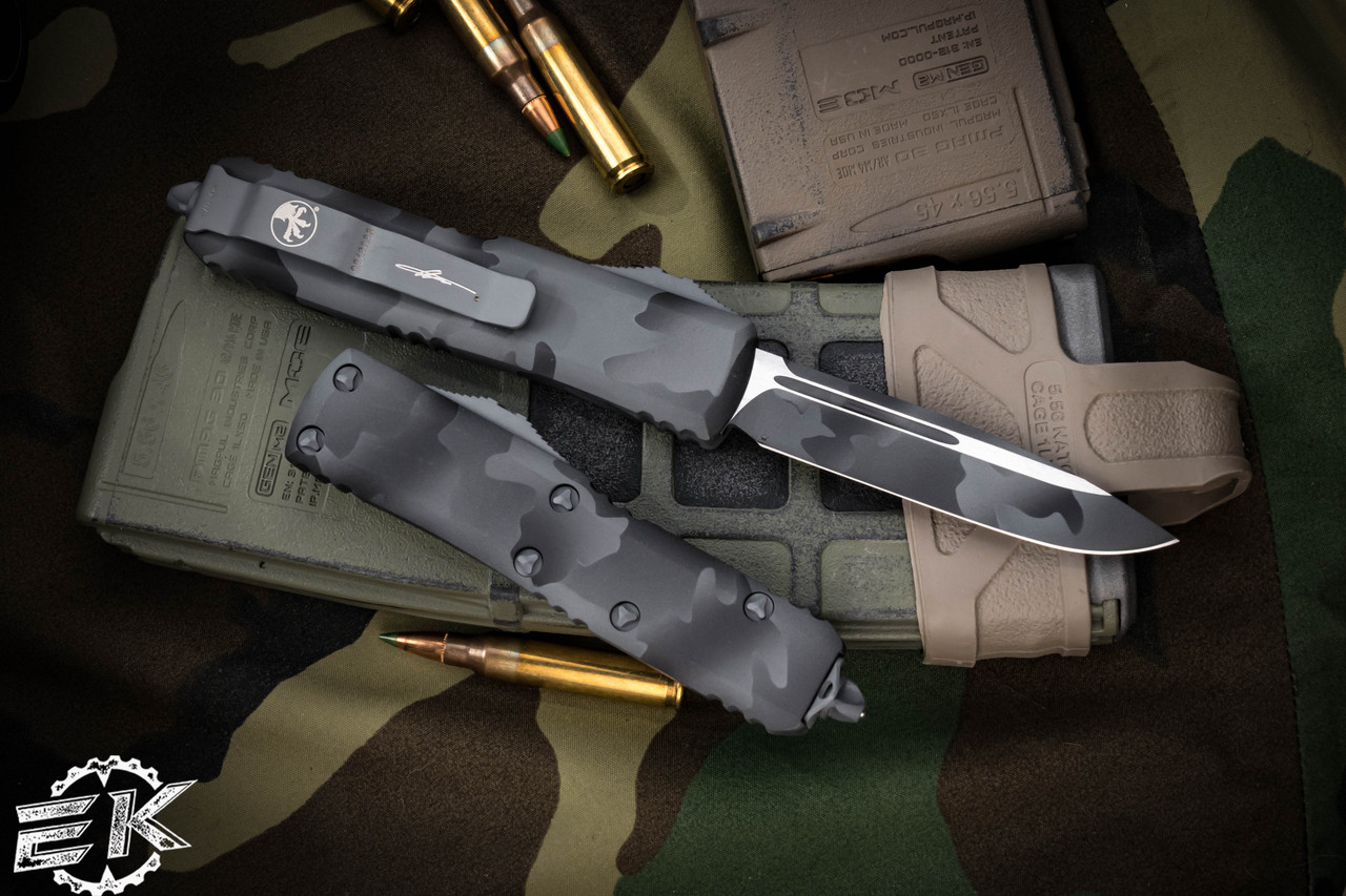 Microtech Utx 85 Urban Camo Cerakote Otf Automatic Knife 3 Drop Point