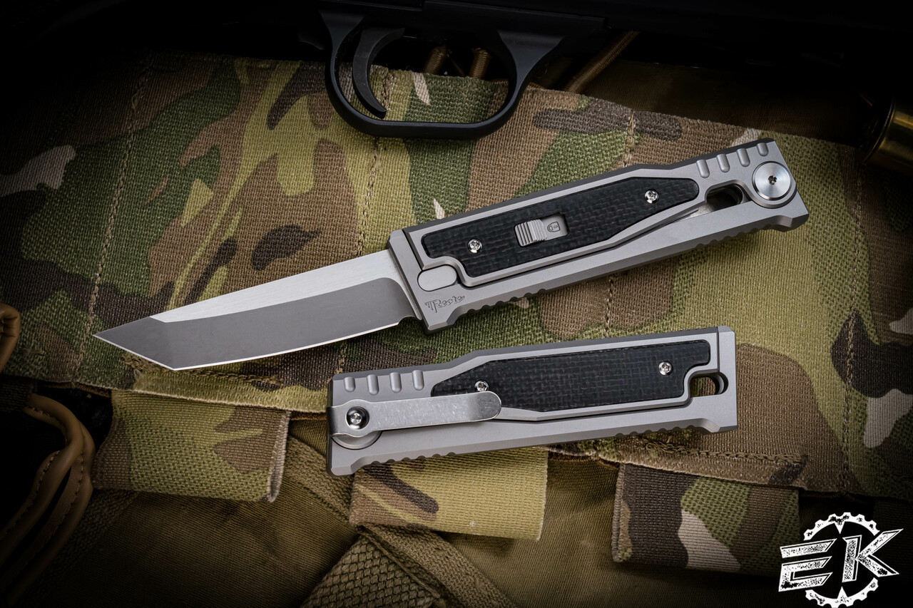 Reate Exo M Otf Gravity Knife Titaniumblack Micarta 295 Tanto Edge Sw