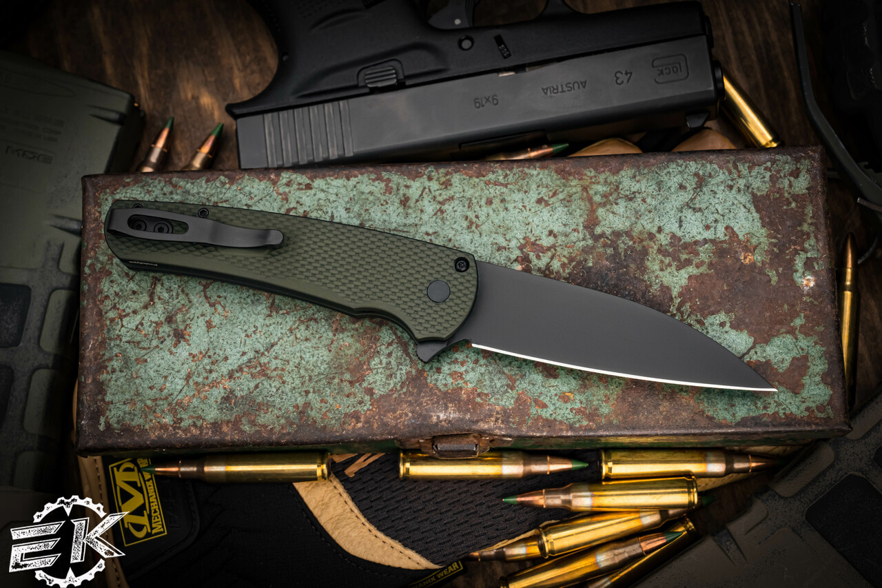 Protech Malibu Manual Flipper Knife Green Textured 325 Magnacut