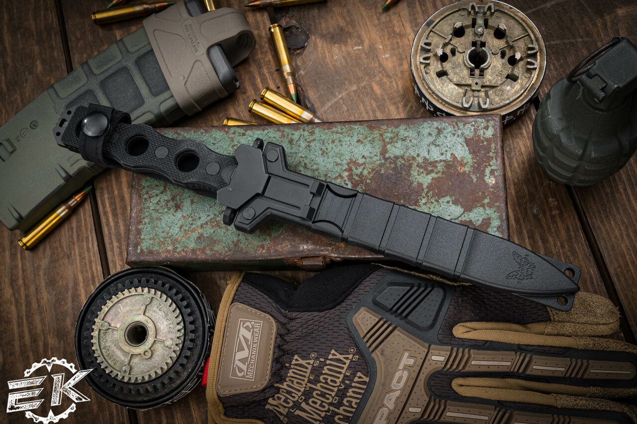 Benchmade SOCP Fixed Blade Knife Black G10 7" 3V Dagger Black 185BK