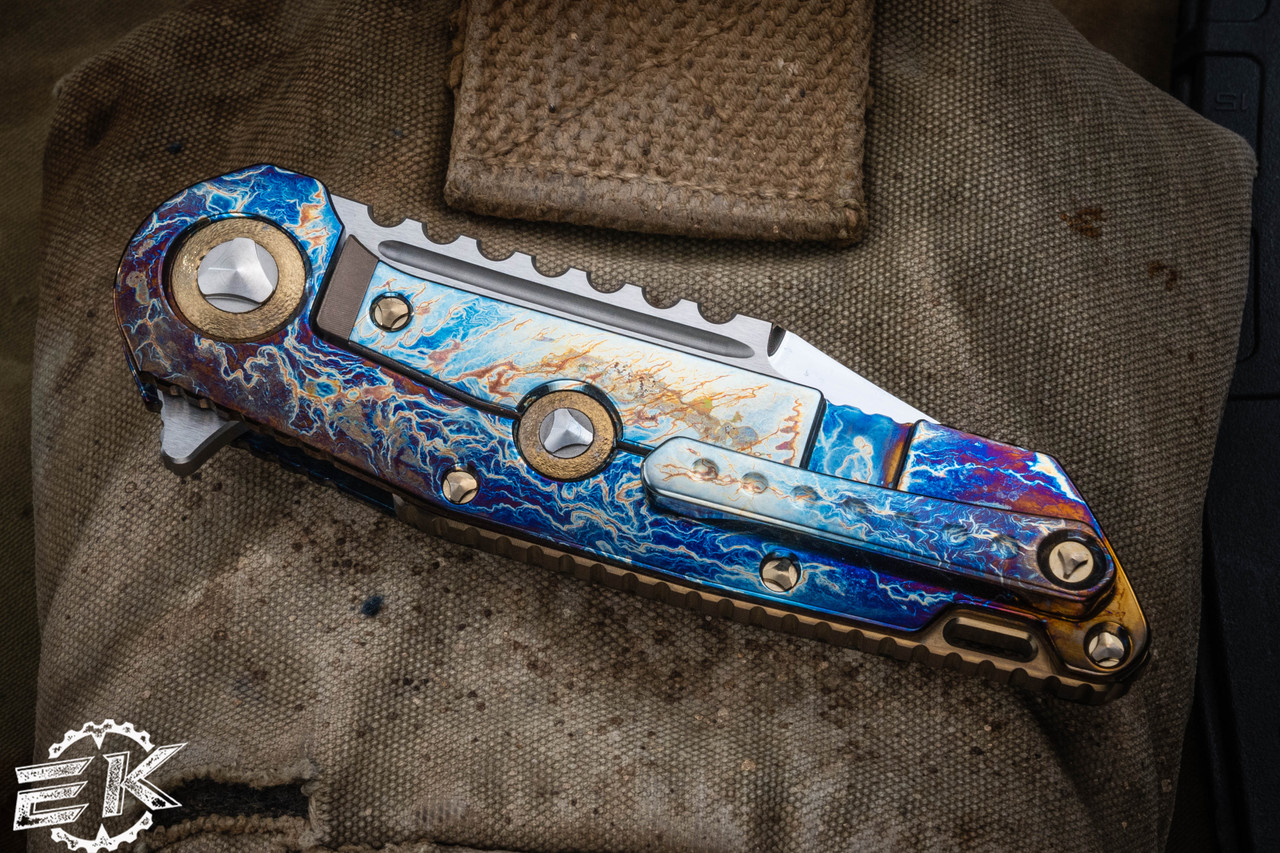 Marfione Custom Warhound Folder Galactic Acid Titanium, Bronze Accents ...