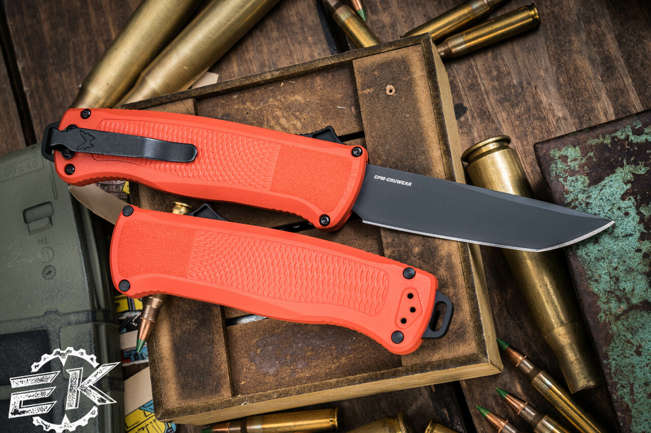 Benchmade Shootout OTF Automatic Knife Mesa Red Grivory 3.5" Tanto ...