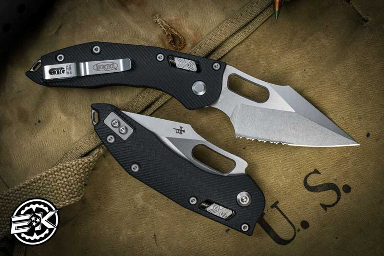 Microtechborka Blades Stitch Ram Lok Manual Folder Black Fluted G10 3