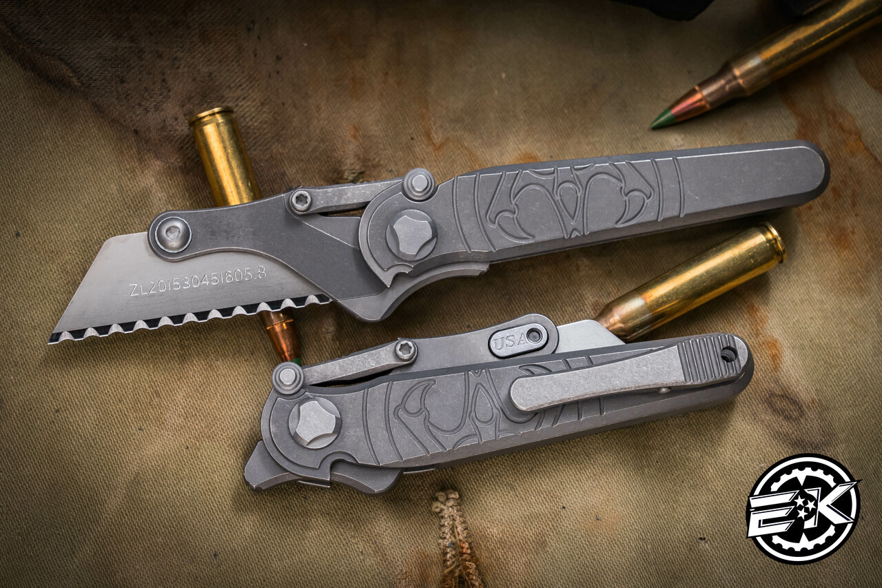 Hawk Knives Shortcut Utility Folding Knife Blasted Titanium