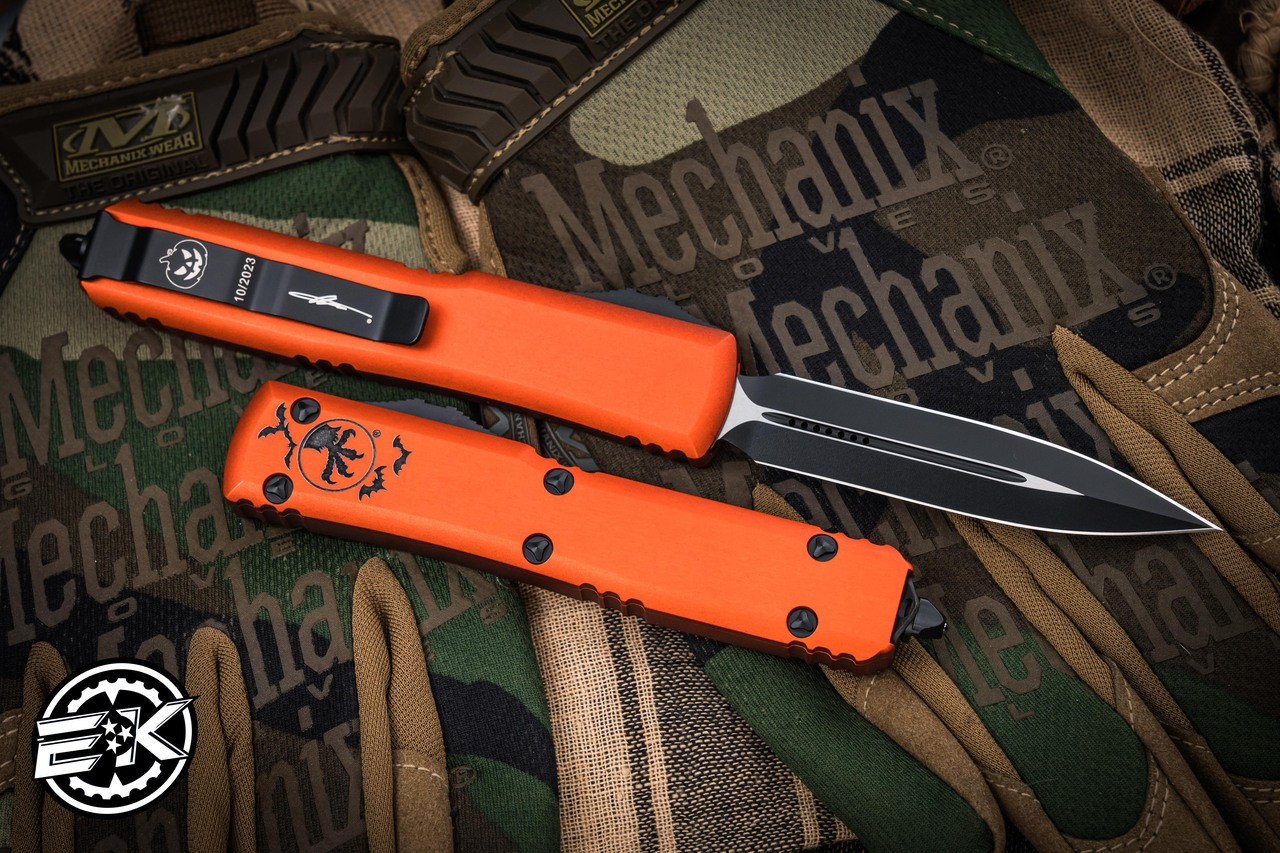 Microtech Ultratech OTF Automatic Knife Halloween Orange 3.4" Dagger ...