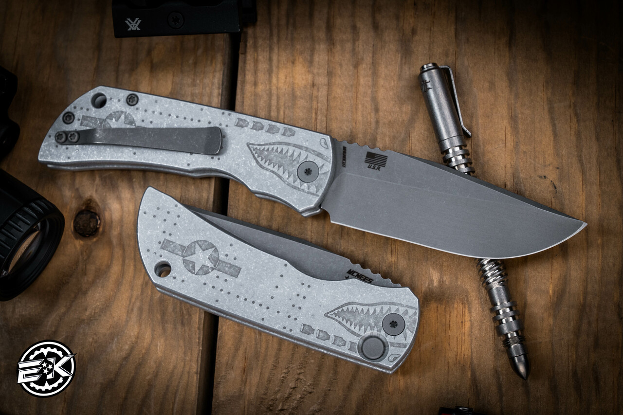 McNees Knives MAC 2 AutoMac Folding Knife Atomic Tiger Bomber Aluminum ...