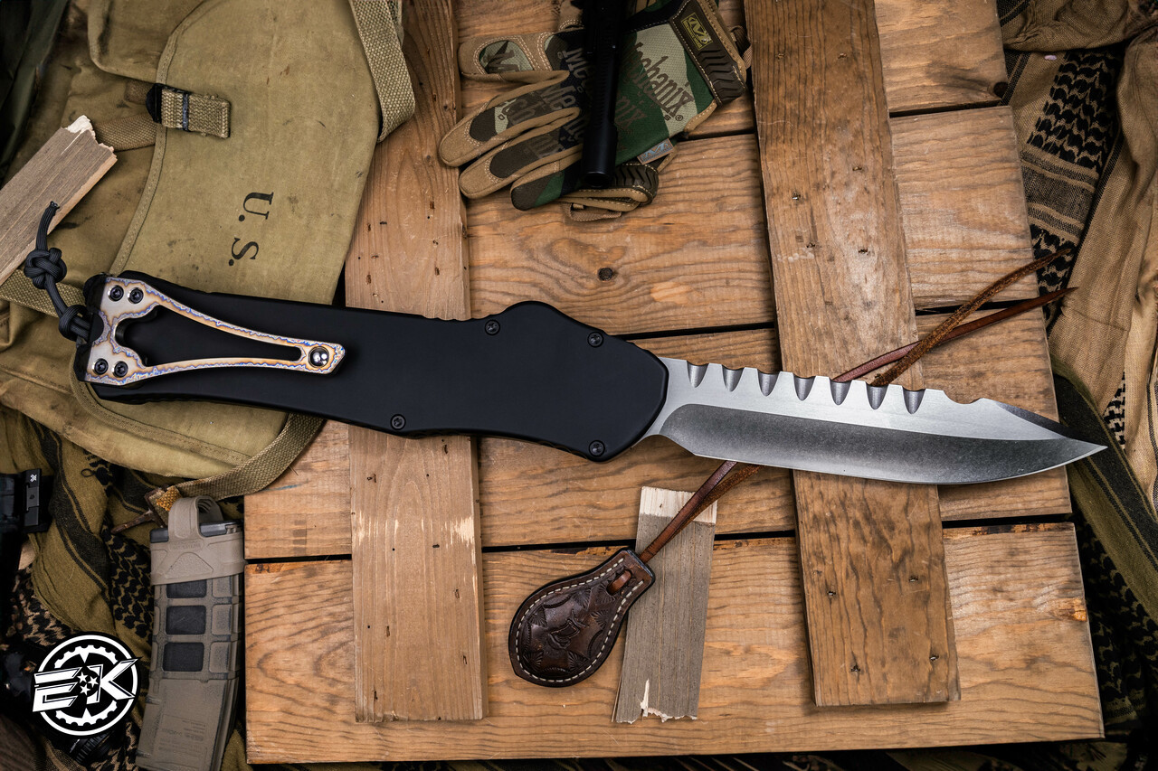 GIANT-Heretic Knives Hydra 3X OTF Aluminum Chassis Titanium Accents 11 ...