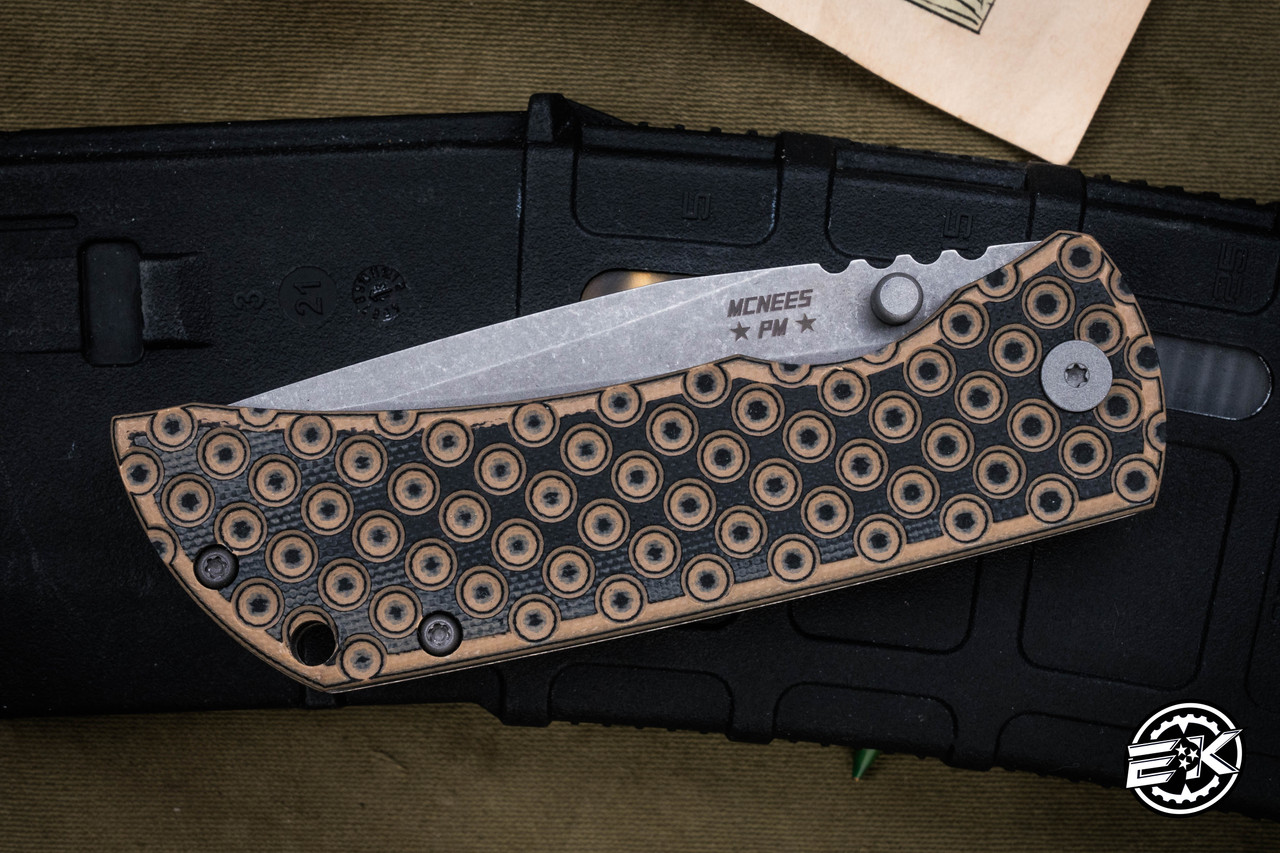 McNees Knives MAC 2 GEN 2 Folding Knife Coyote G10/Atomic Titanium 3.5 ...