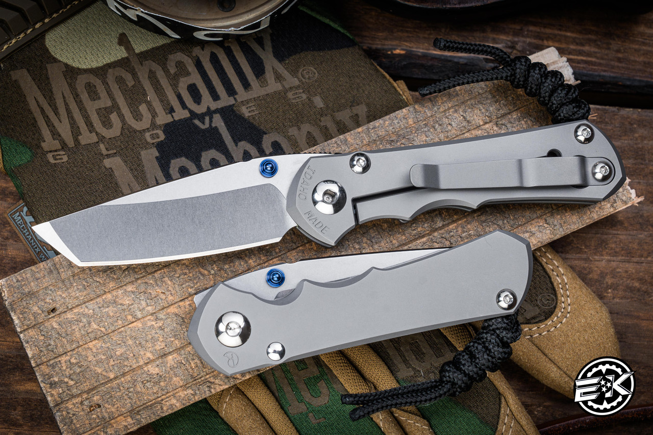 Left Hand-Chris Reeve Knives Small Inkosi Glass Blasted Titanium 3.6 ...