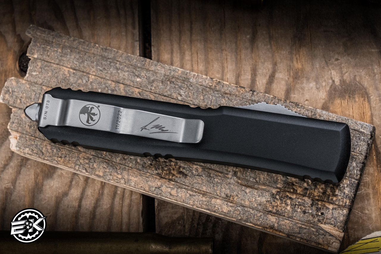 Preowned-Microtech Ultratech Hellhound Razor OTF Automatic Knife 3.4 ...