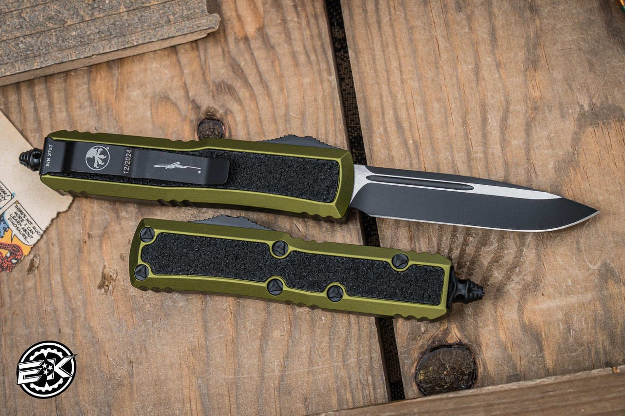 Microtech Daytona OTF Automatic Knife OD Green 3" Drop Point Black 124-1ODS