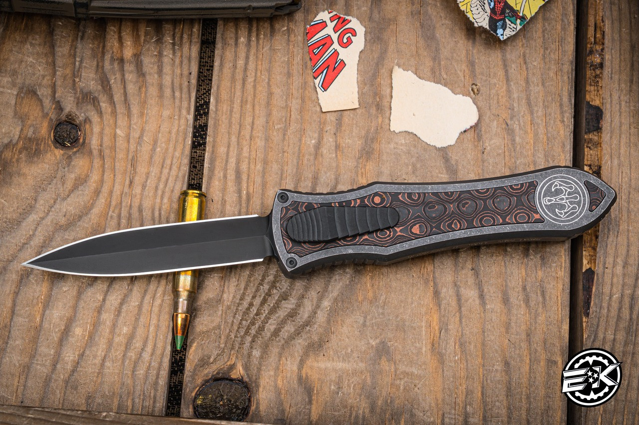 Hawk Knives Deadlock Model C Titanium DLC Copper Carbon Fiber Inlays 3. ...