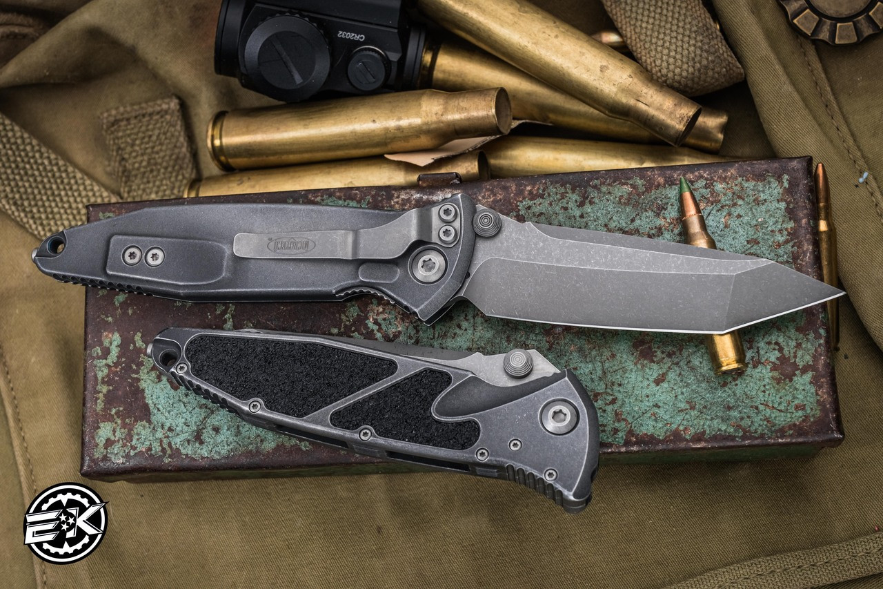 Microtech Socom Elite Manual Folding Knife Weathered Metal 4" M390 ...