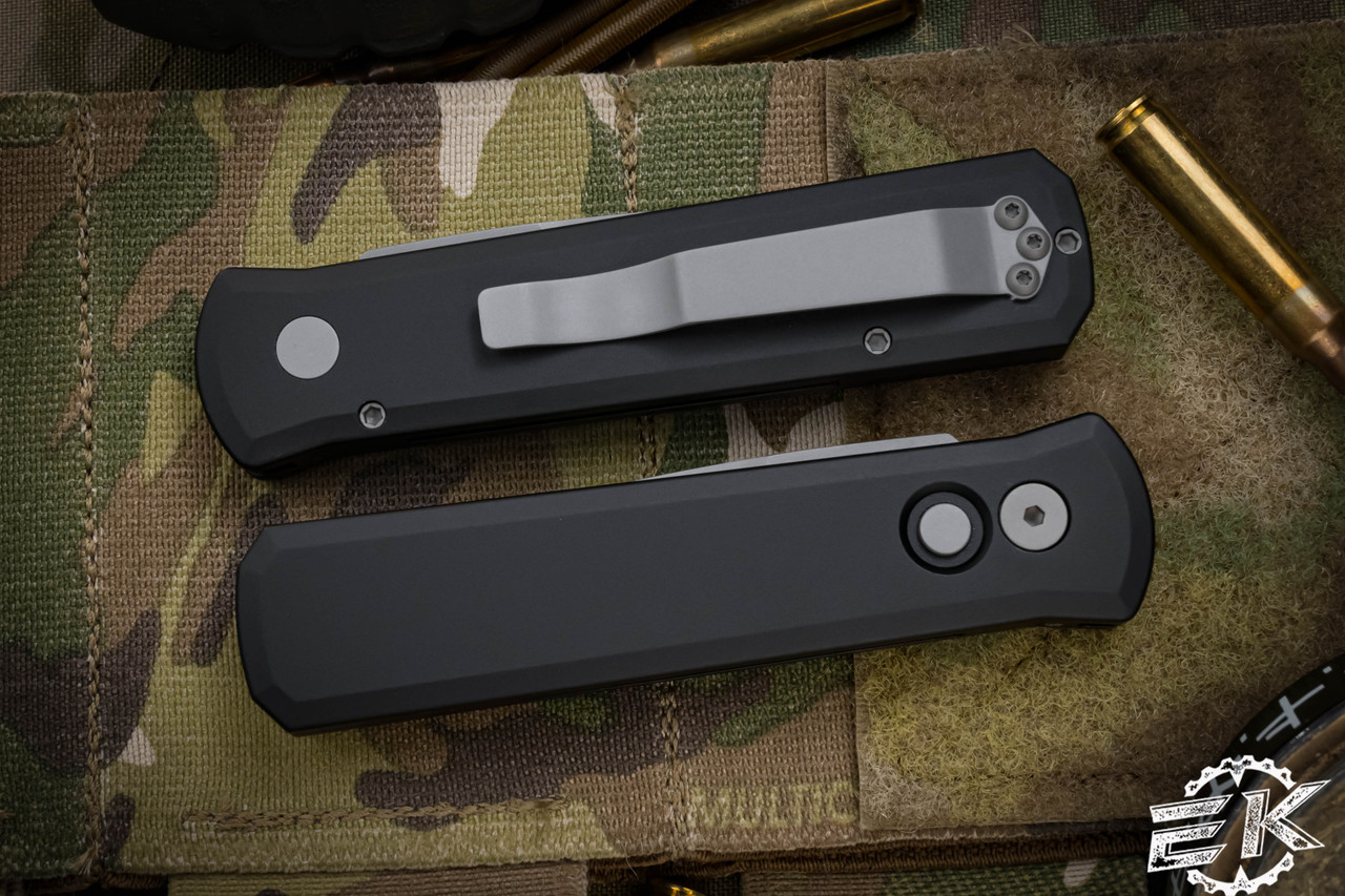 Protech Godson Automatic Folding Knife Black 315 Bead Blast Spear