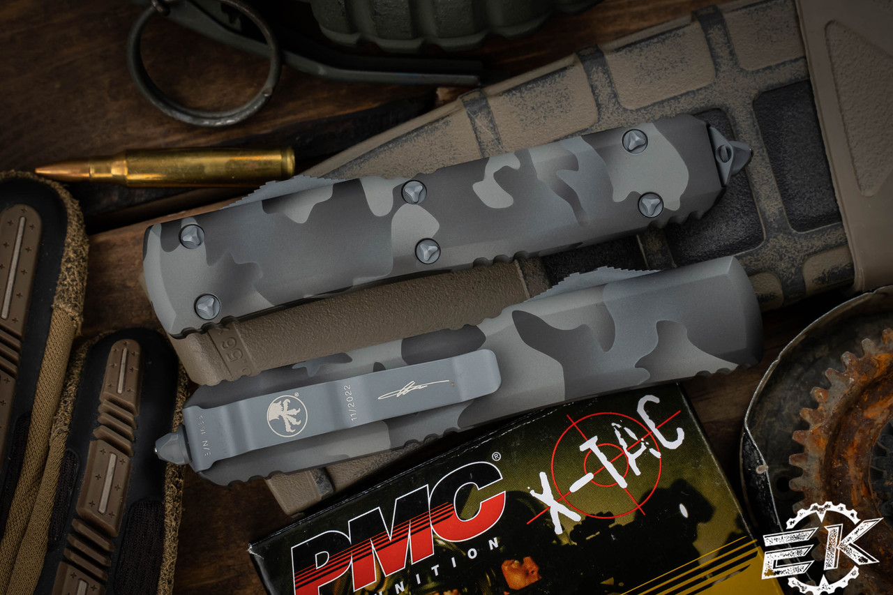 Microtech Ultratech Urban Camo 34 Drop Point Serrated 121 2ucs