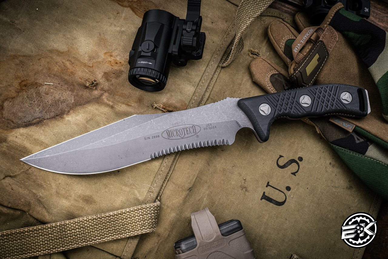 Microtech Arbiter Fixed Blade Knife 8.75" Apocalyptic Stonewash ...