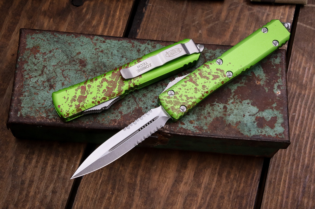 Microtech Ultratech Zombie Tech Otf Automatic Knife Greenred 34