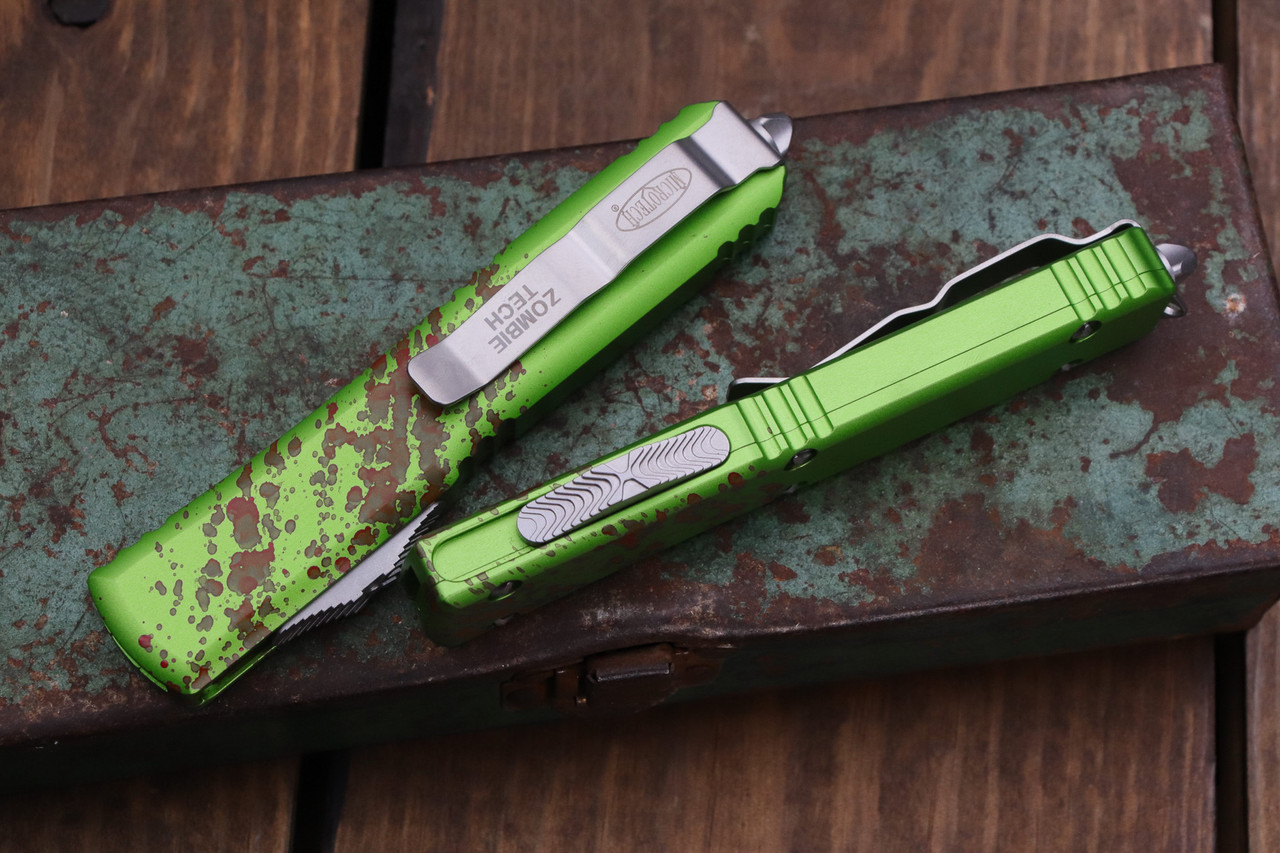 Microtech Ultratech Zombie Tech Otf Automatic Knife Greenred 34