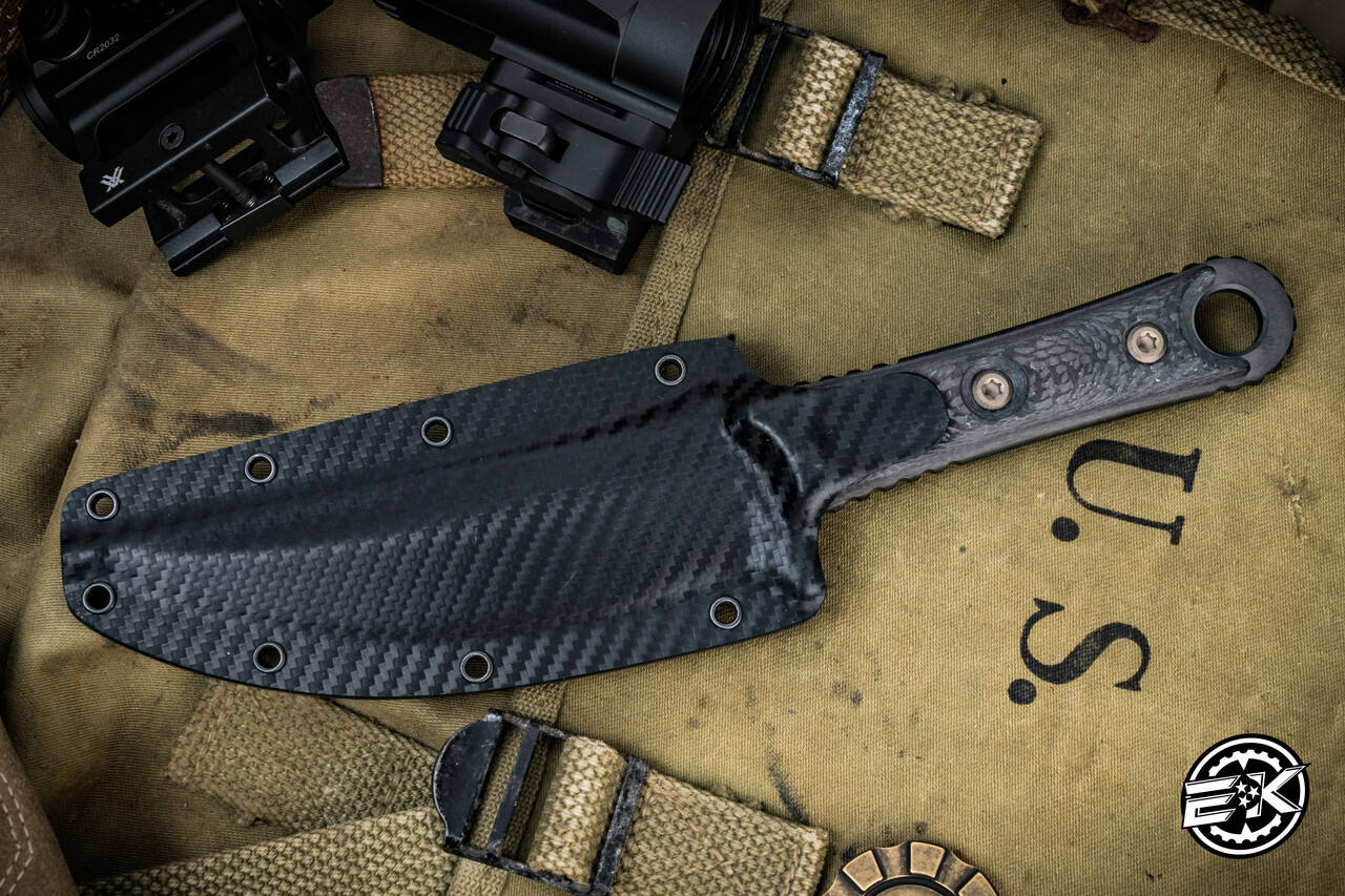 Microtech Borka SBK Fixed Blade Knife Carbon Fiber 5.25" Persian Black ...