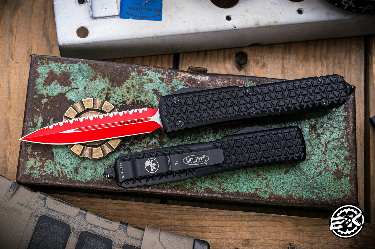 Microtech Ultratech "Sith Lord" OTF Automatic Knife 3.4" Dagger Red ...