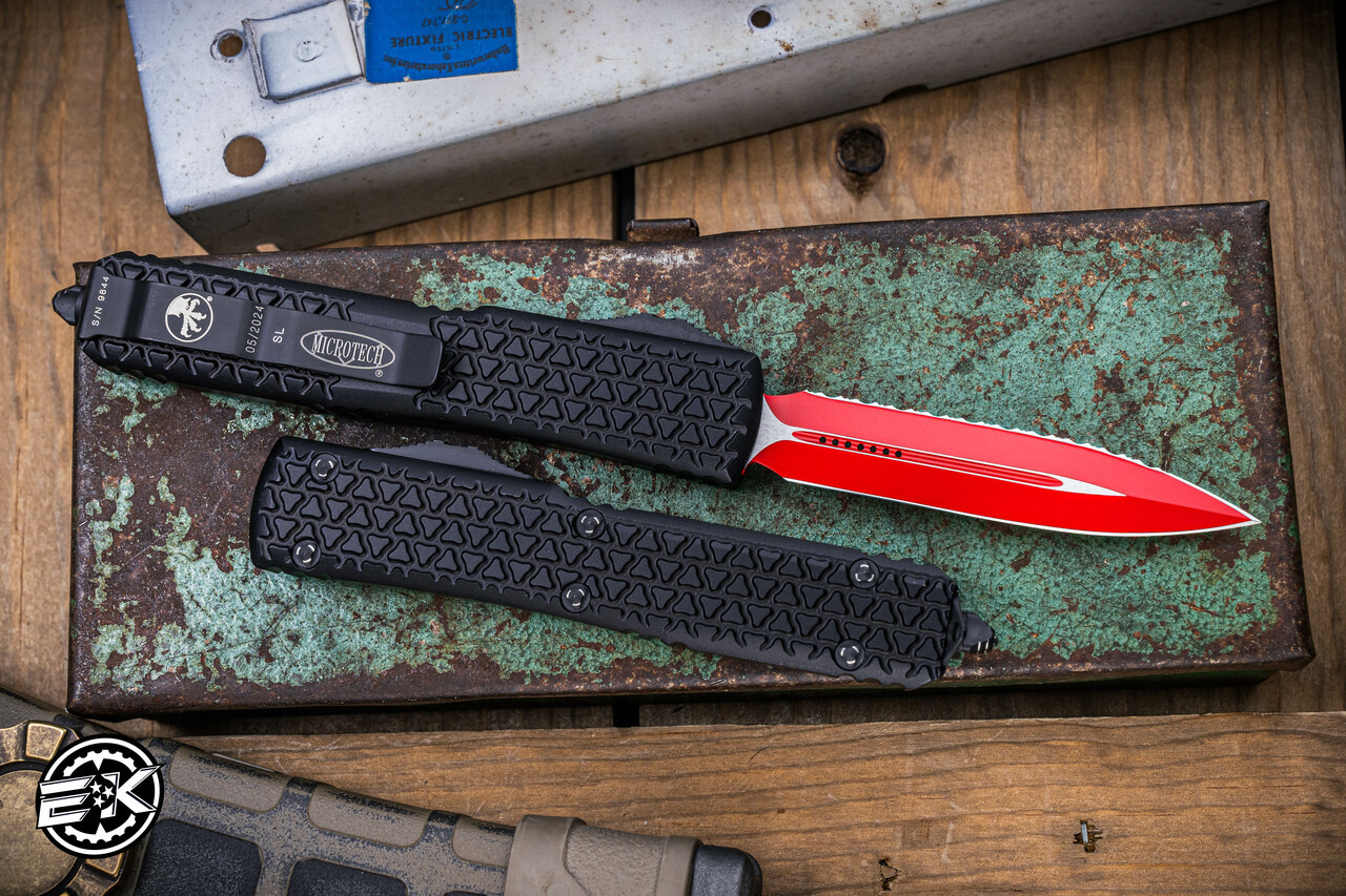 Microtech Ultratech "Sith Lord" OTF Automatic Knife 3.4" Dagger Red ...