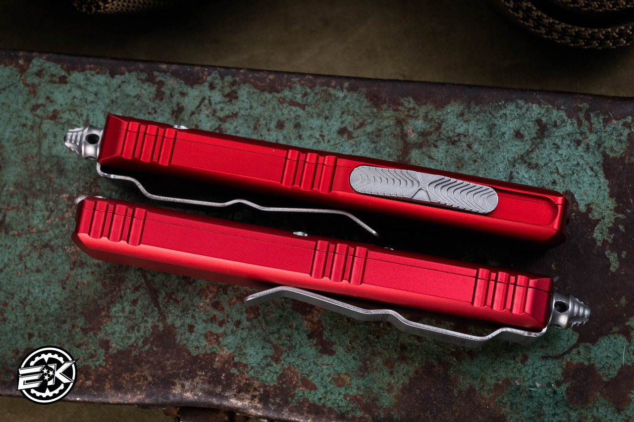 Microtech UTX-85 Red OTF Automatic Knife 3" Satin Tanto 233-4RD