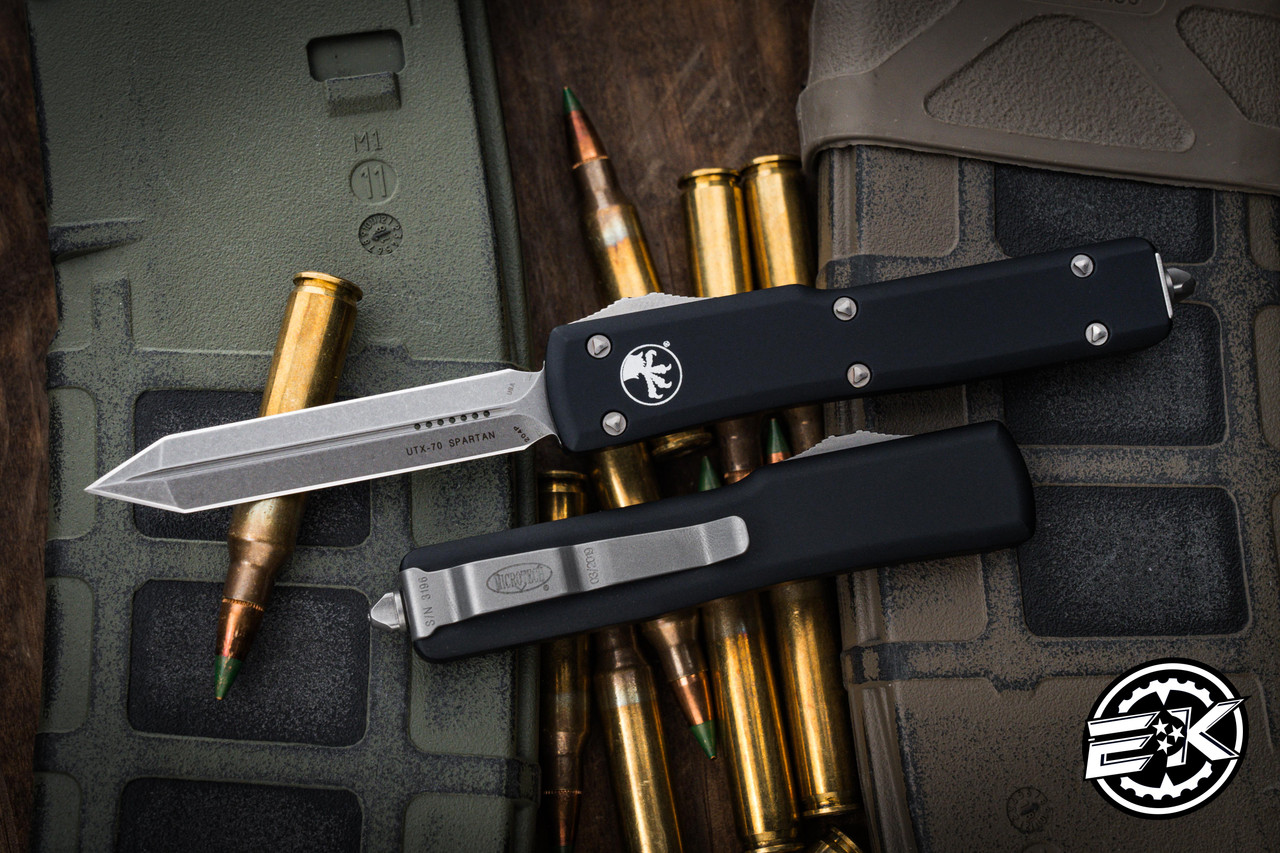 Microtech Utx 70 Otf Automatic Knife 24 Spartan Stonewash 249 10