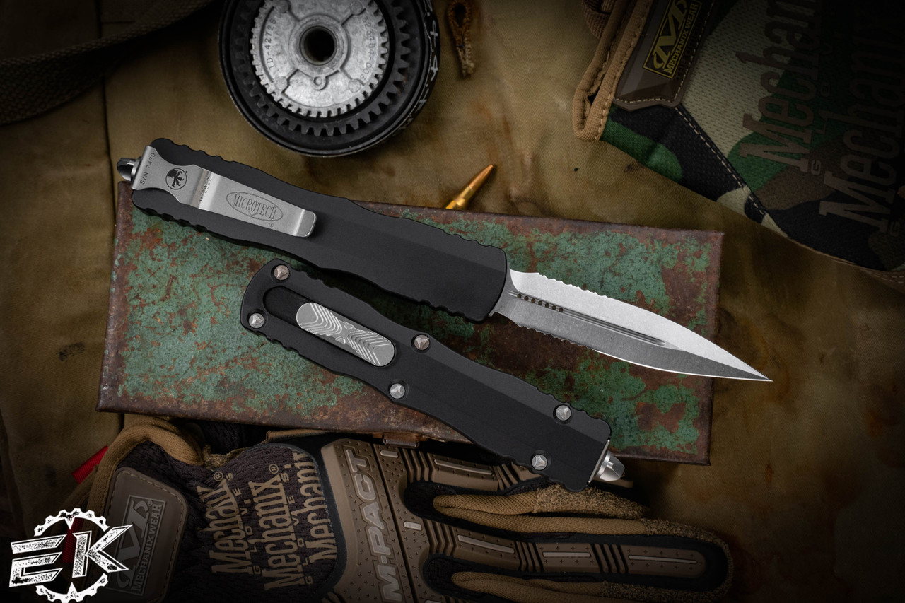 Microtech Dirac Delta OTF Automatic Knife 3.75" M390 Dagger Stonewash ...