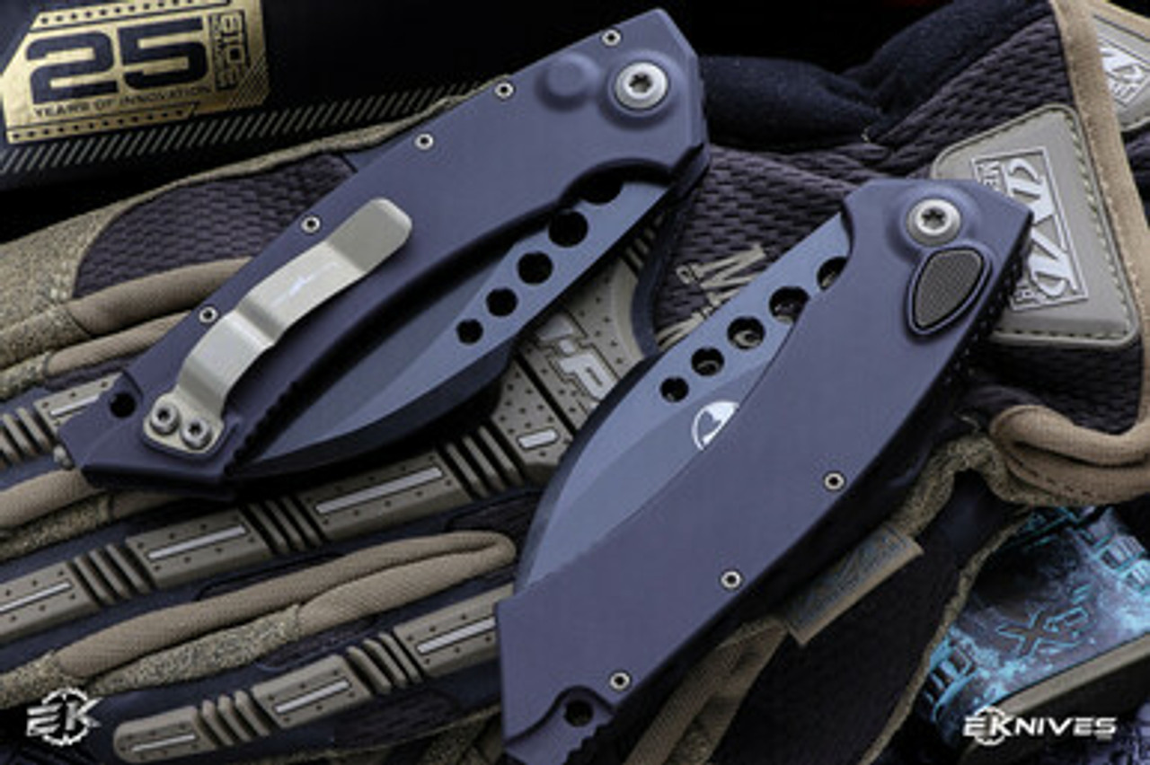 Microtech Hawk Automatic Knife Signature 4" Hawkbill Black DLC 166-1DLCS