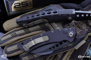 Microtech Hawk Automatic Knife Signature 4" Hawkbill Black DLC 166-1DLCS