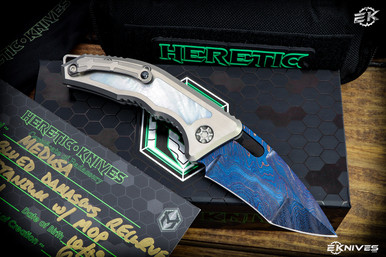 Heretic Knives Custom Medusa Automatic Knife, Mother of Pearl Inlay, 3. ...