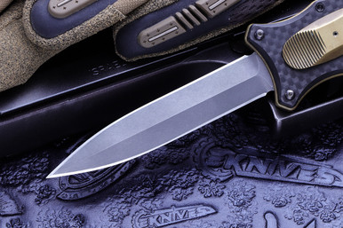 Hawk Knives Custom Deadlock Model A OTF Carbon Fiber/Brass 3.75 ...