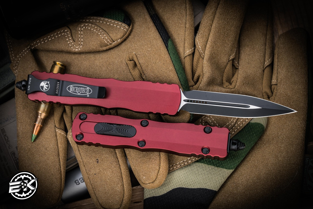 Microtech Dirac Otf Automatic Knife Merlot Red 3 M390 Dagger Black 225 1mr