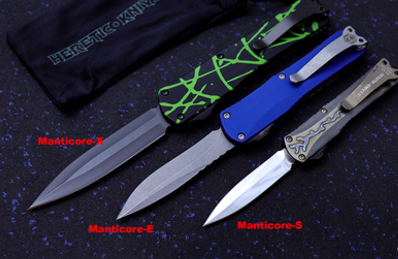 Heretic Knives Manticore E Green Otf Automatic Knife 32 Dagger Dlc