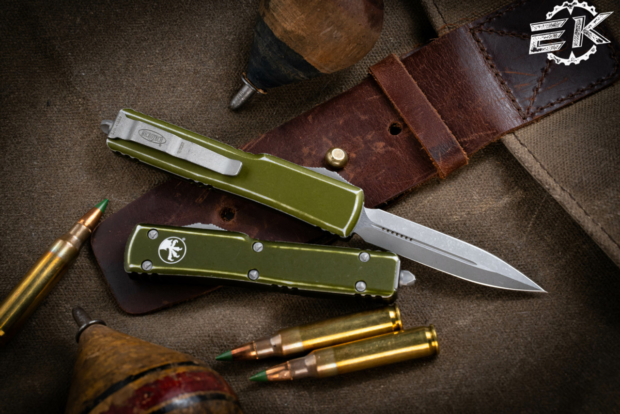 Discontinued-Microtech UTX-70 OTF Automatic Knife Distressed OD Green 2 ...