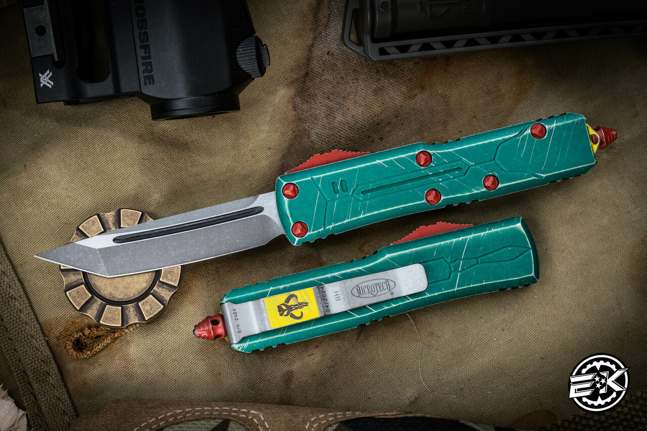 Microtech Utx 85 Bounty Hunter Otf Automatic 3 Tanto Stonewash 233 10bh