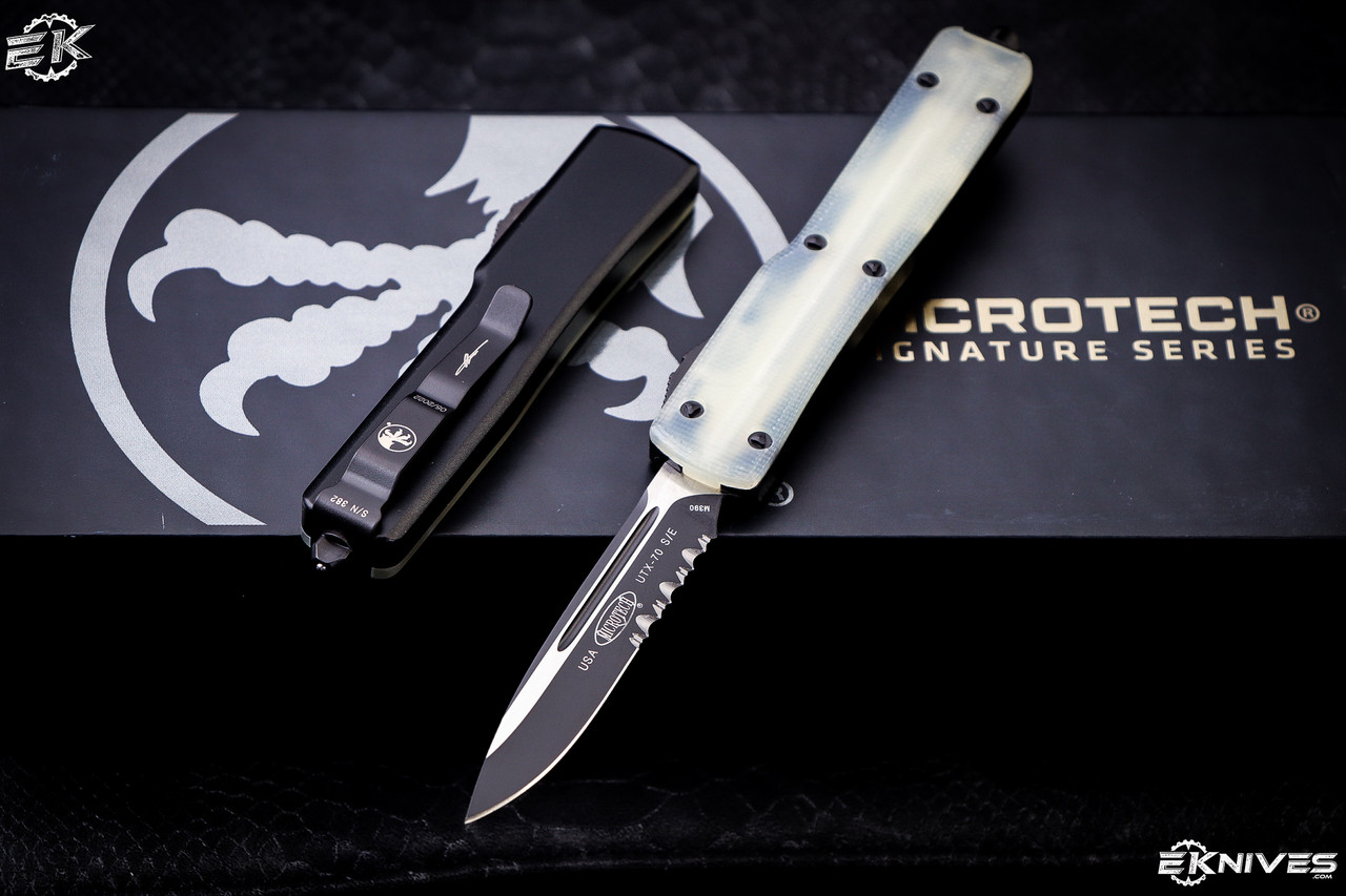 Microtech UTX-70 OTF Automatic Knife Jade Green G10 2.4" Drop Point ...